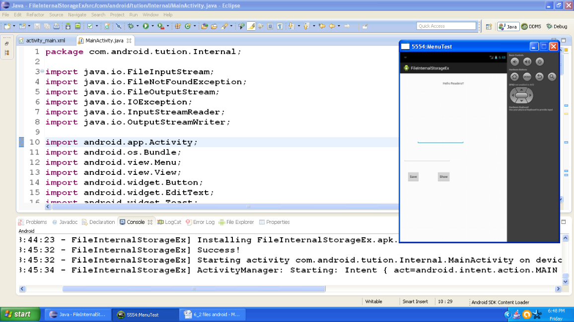 Files In Android | Android Programming by Wideskills